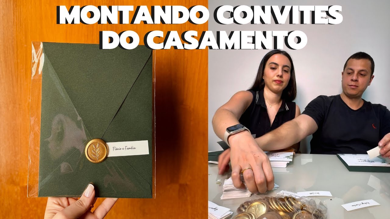 Montando CONVITES Do Nosso CASAMENTO -  DIY Como Fazer Convite De Casamento SIMPLES e BARATO