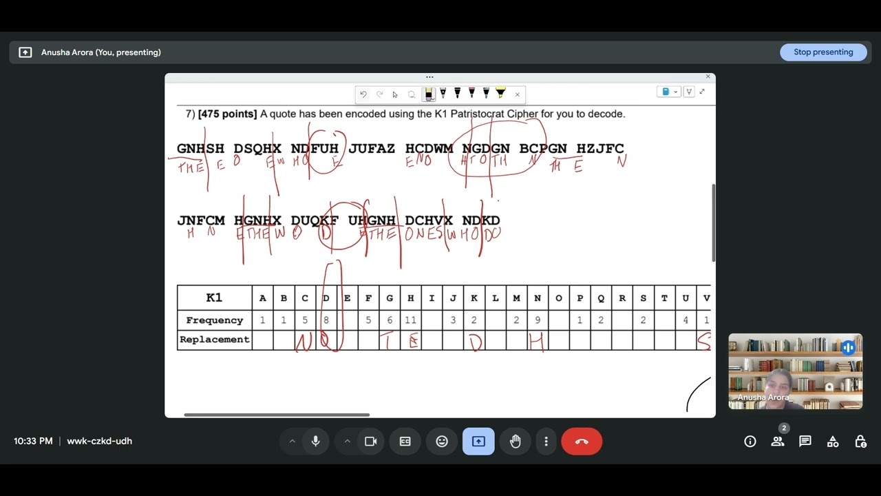 Patristocrat Cipher - Codebusters - Science Olympiad