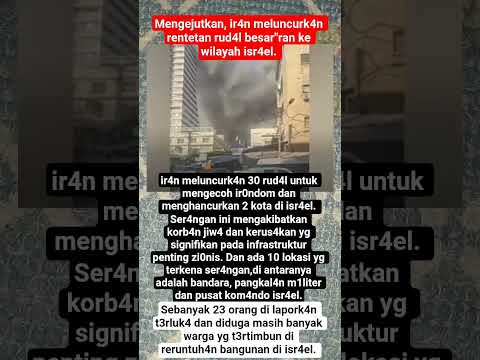 mengejutkan, ir4n meluncurk4n rud4l besar"ran ke wilayah isr4el. #kangdedi #viralshorts