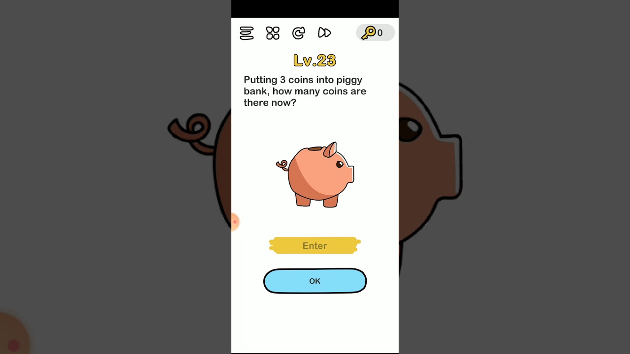Level 23-Brain Out - how many coins in the piggy bank?