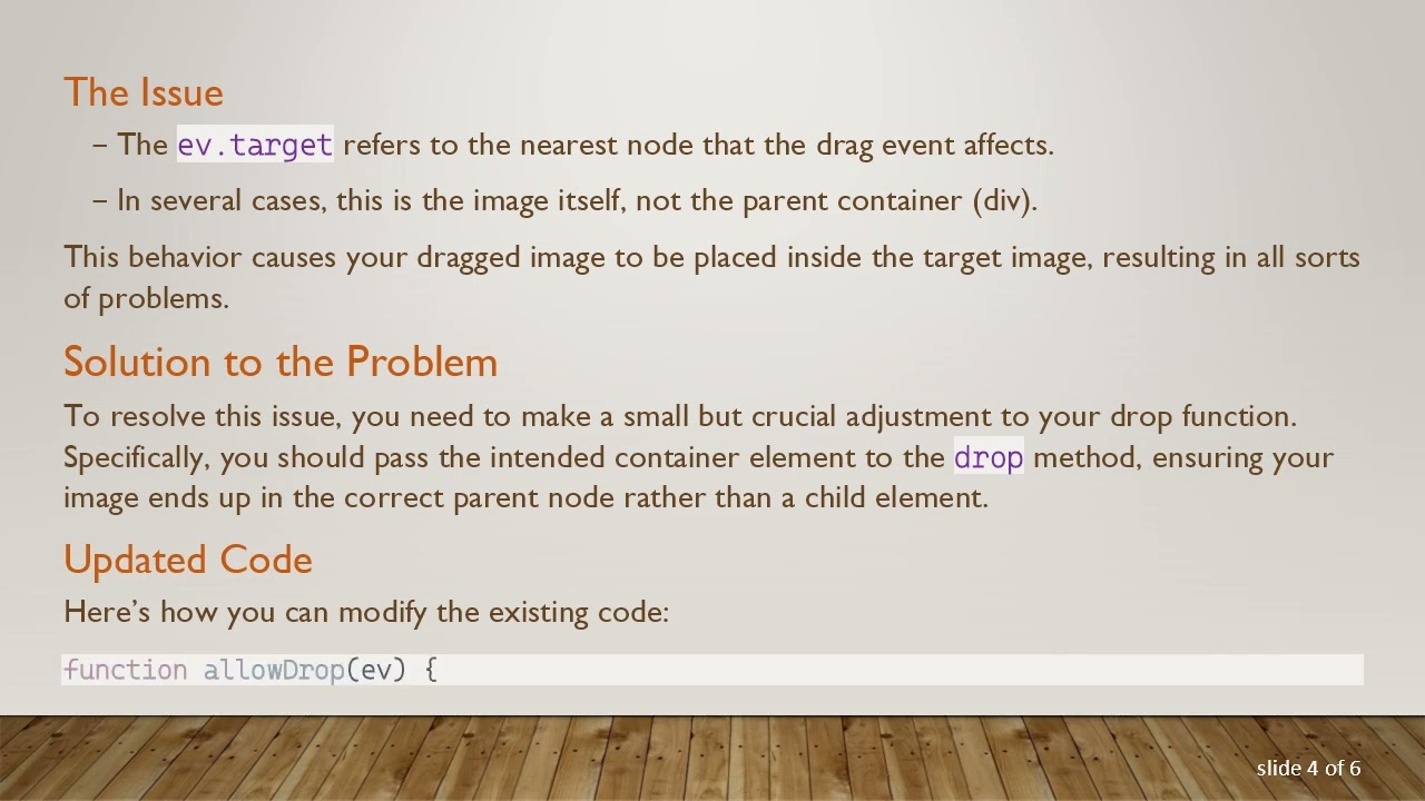How to Fix the Drag and Drop Image Issue in JavaScript