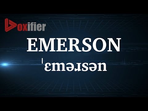 English Pronunciation of Emerson - Voxifier.com