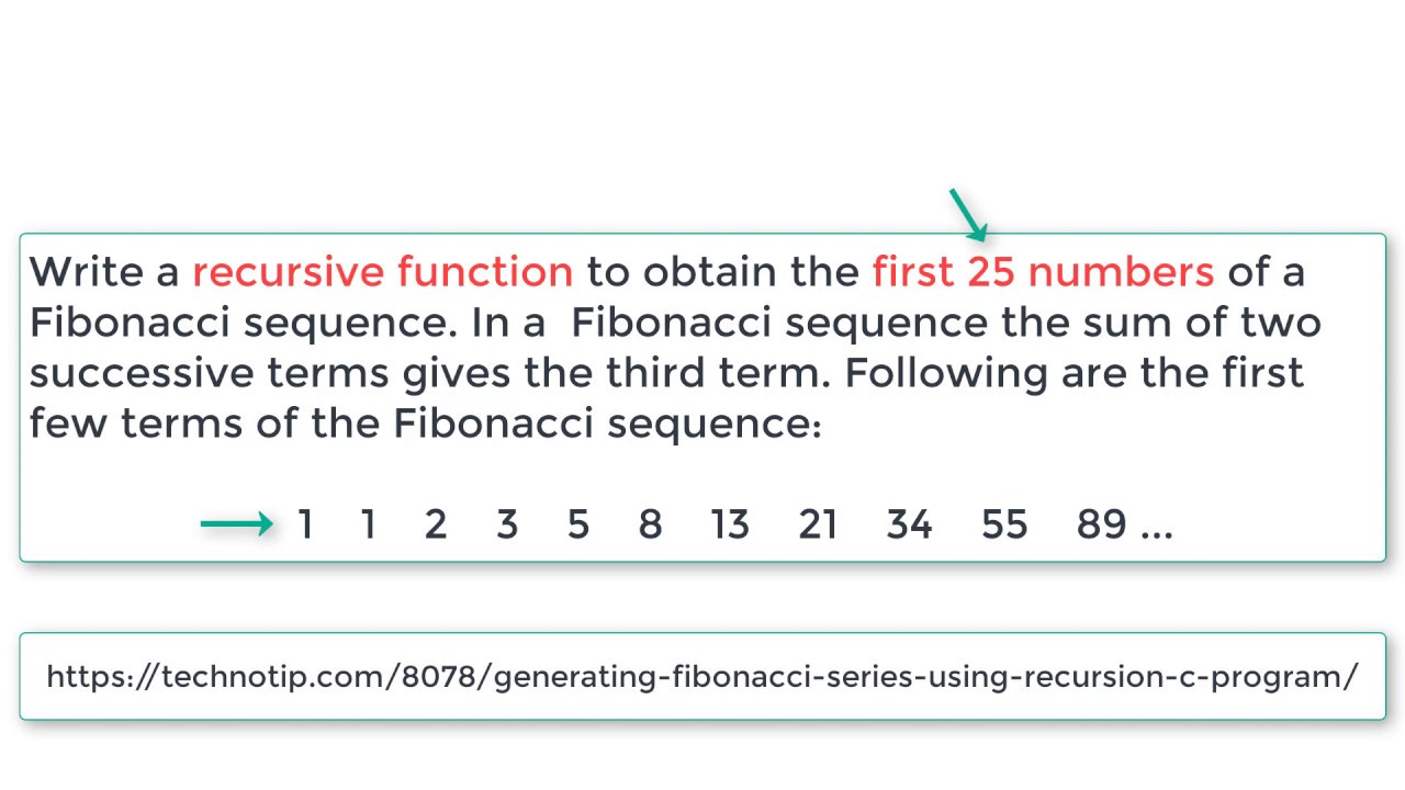 Generating Fibonacci Series using Recursion: C Program