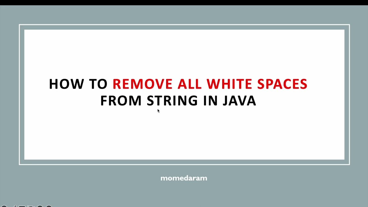 Write a java program  to Remove All White Spaces from String In Java