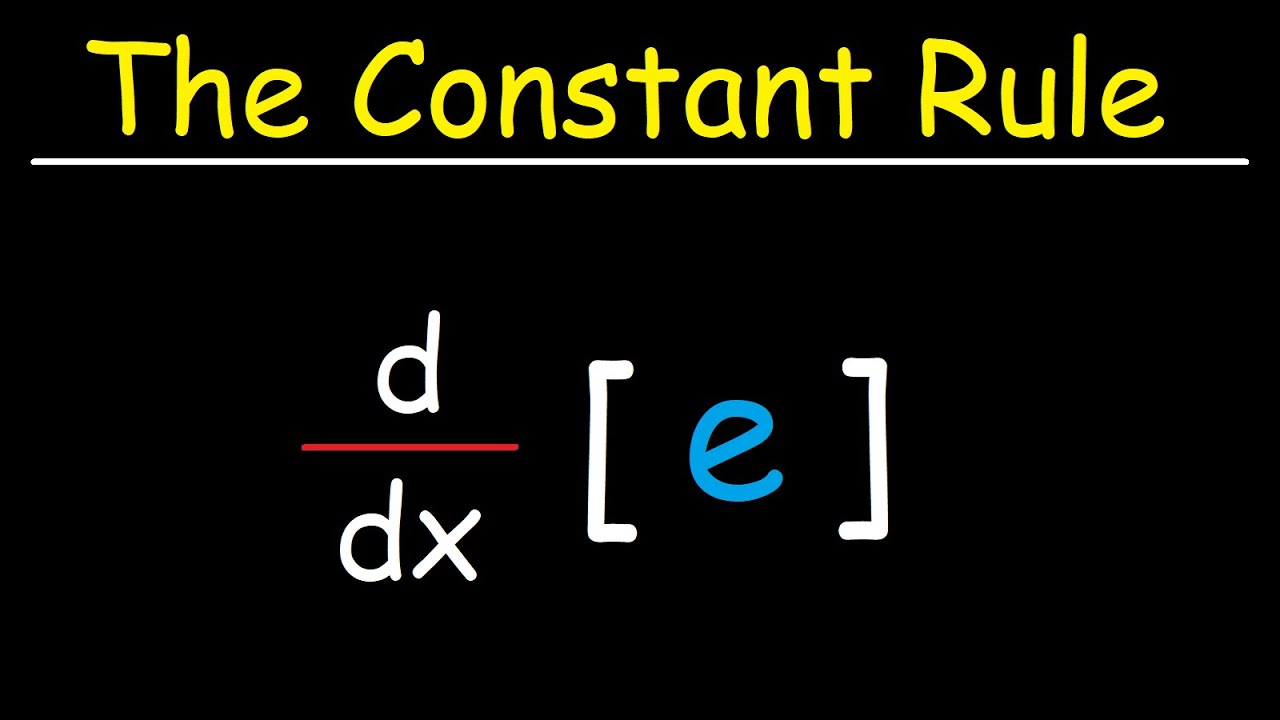 The Constant Rule For Derivatives