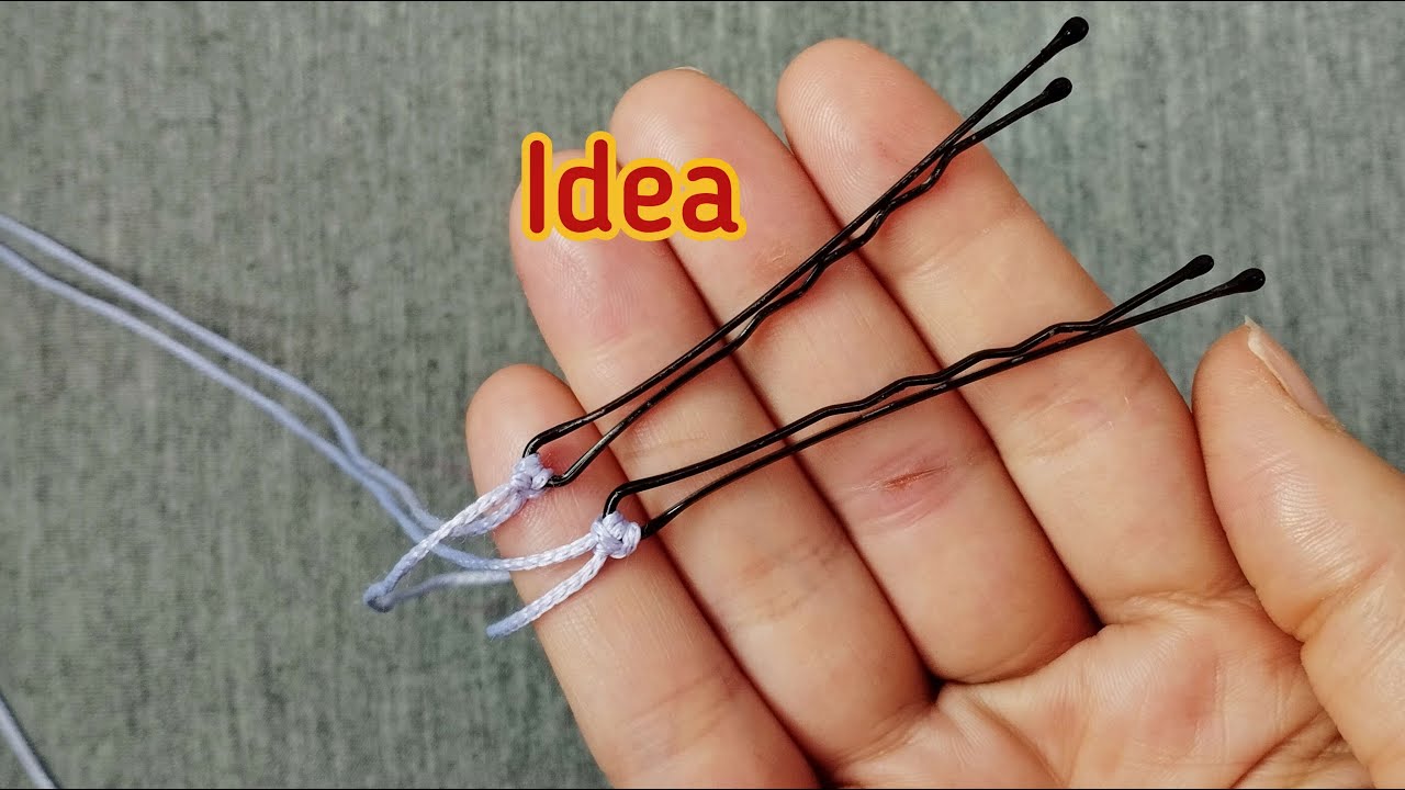 DIY Macrame : Make a Hair Accessory with two Hairpins and Thread!!