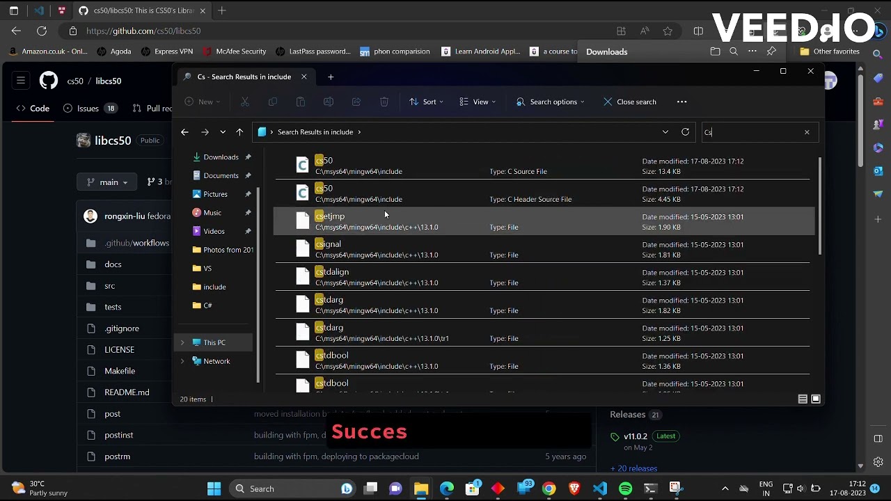 Adding CS50 library to VS Code || Adding libraries to compiler from Github || Managing Repositories
