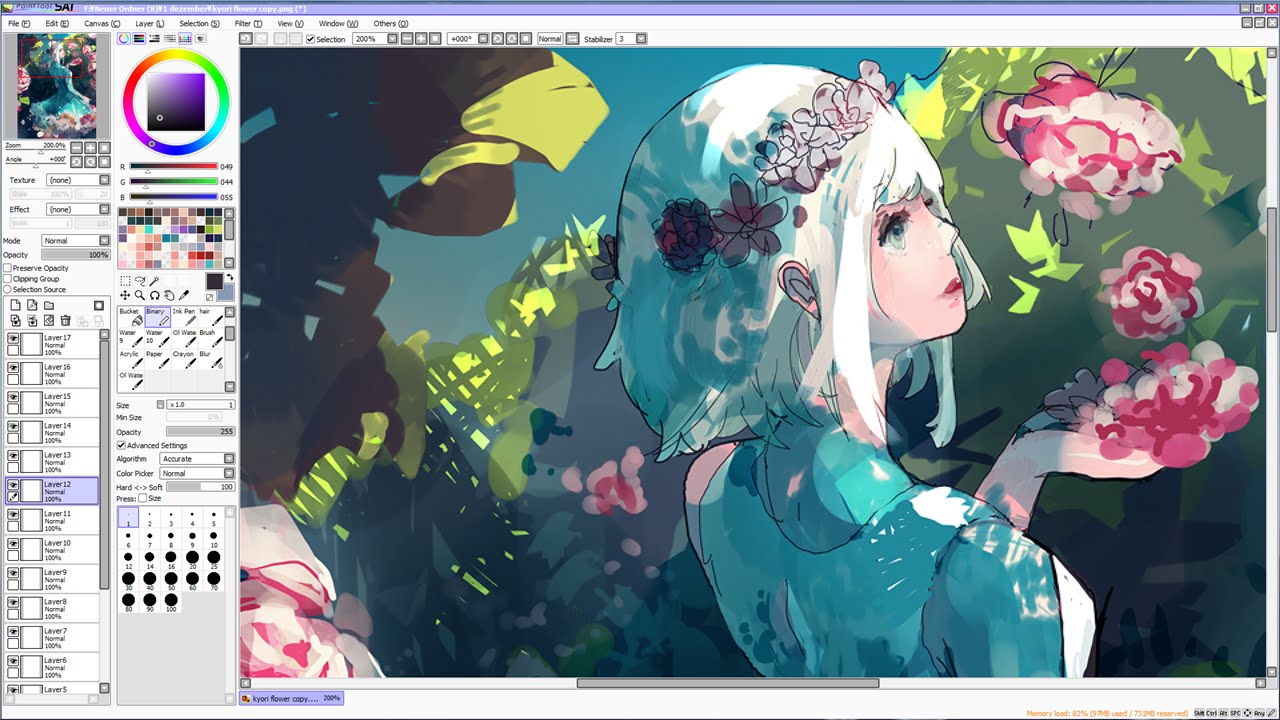 Flowers [SPEEDPAINT] Paint tool SAI