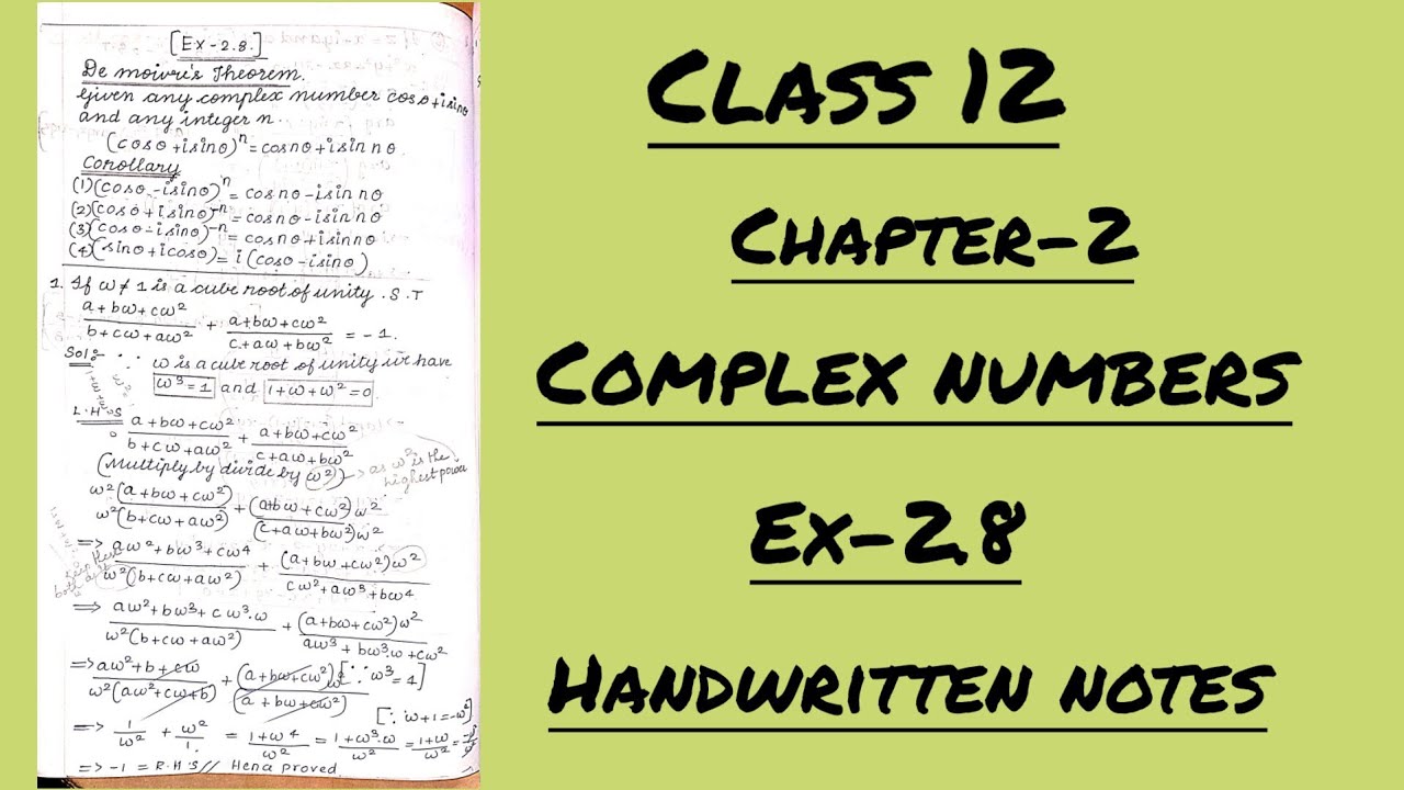 chapter 2 (Complex numbers)Ex-2.8 handwritten notes(maths) @catayst