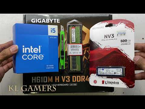 intel Core i5 14400 GIGABYTE H610M H V3 DDR4 Kingston NV3 NVMe SSD New PC Build