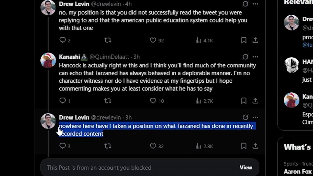 tarzaned reacts to people on Twitter trying to get him banned
