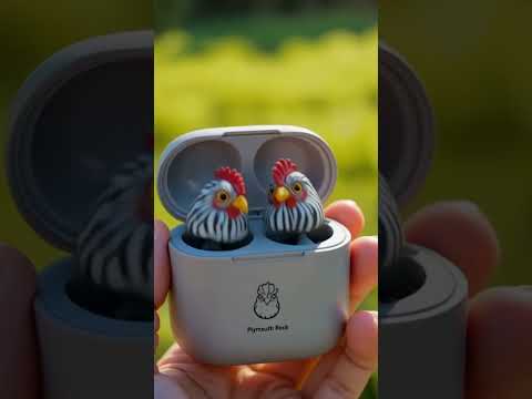 "Earbuds Mein Chicken? 🐔 Hyper-Realistic Toy Surprise!""Mini Hen Heads Inside AirPods Case! 😍