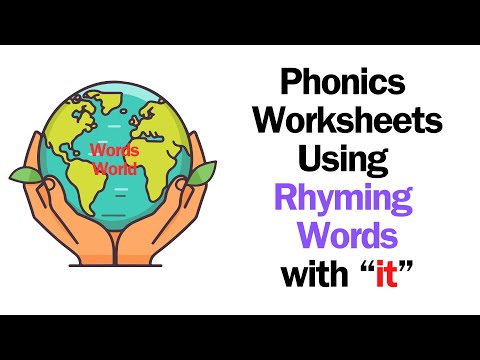 Words World: Lesson 5: Phonics Worksheets with Rhyming Words with "it"
