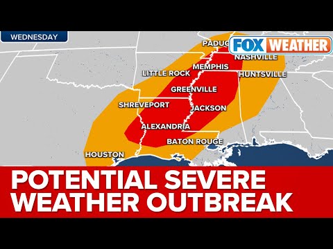 Potential Severe Weather Outbreak, Including Tornadoes, Eyes South On Wednesday