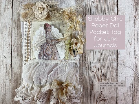 Shabby Chic Pocket Tag for Junk Journals| Paper doll ideas| My Porch Prints