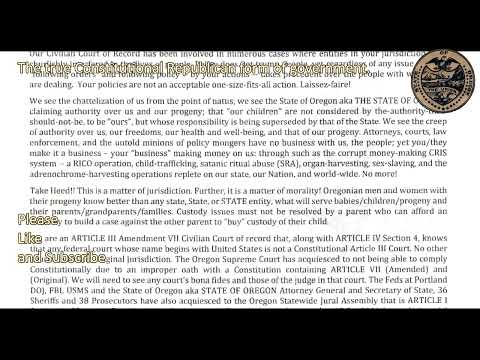 Reading of “Cease & Desist Order and Claim of Conusance by this ...