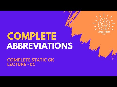 Complete Abbreviations/Full forms - Static GK | SSC | ADRE | Competitive Exams |