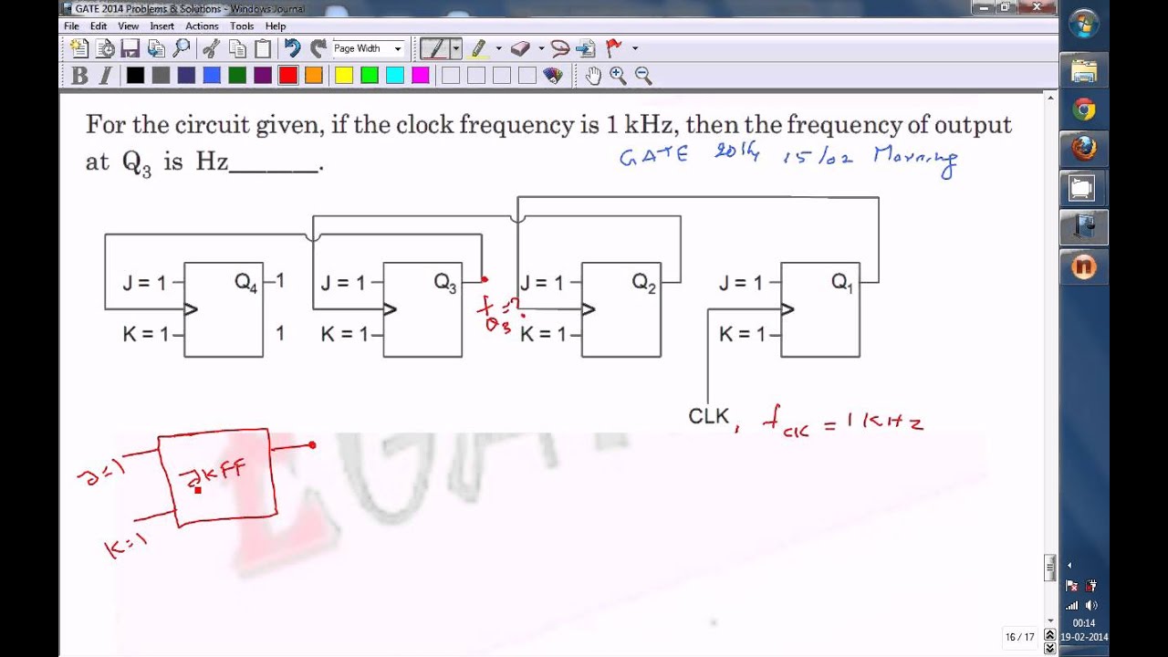 Problem (2nd) on Counters with Solution - GATE 2014 ECE Paper (Digital Circuits)