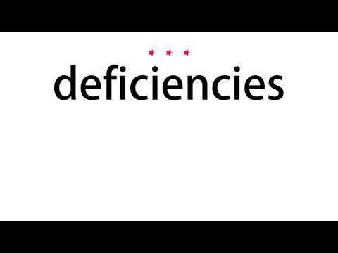 How to pronounce deficiencies - Vocab Today