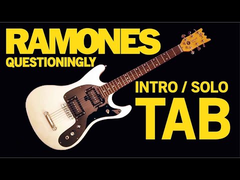Ramones (Amended TAB) Guitar Play-along - "QUESTIONINGLY" on Johnny Ramone style guitar.