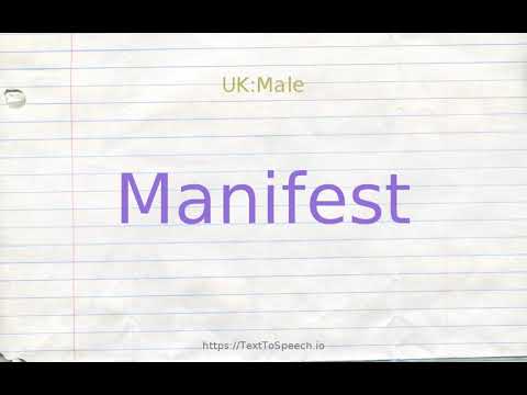 How to pronounce manifest