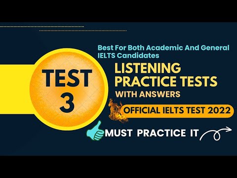 IELTS LISTENING PRACTICE TEST WITH ANSWERS | TEST 3 | LISTENING IELTS PRACTICE TEST | 10/10/2022