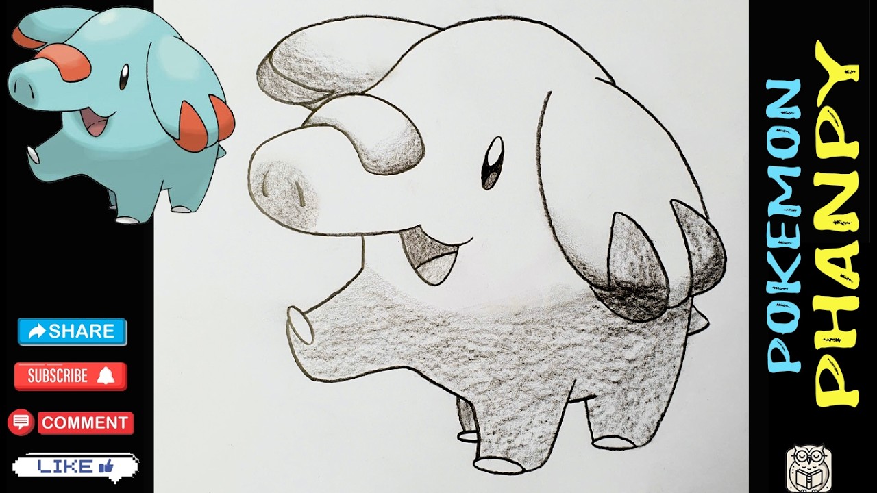 How to Draw Phanpy | Pokemon Art & Pencil drawing Tutorial