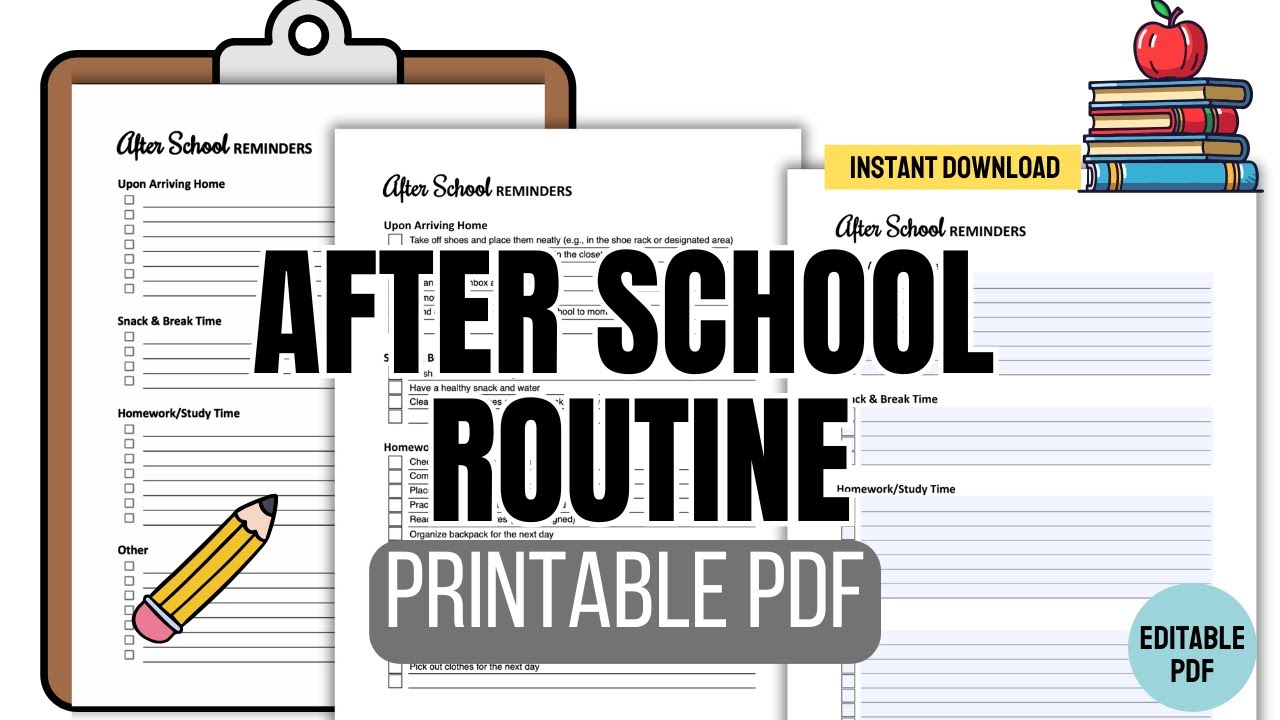 After School Routine Printable (PDF)