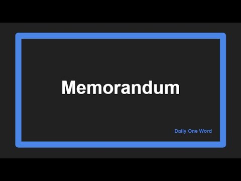 Meaning of Memorandum
