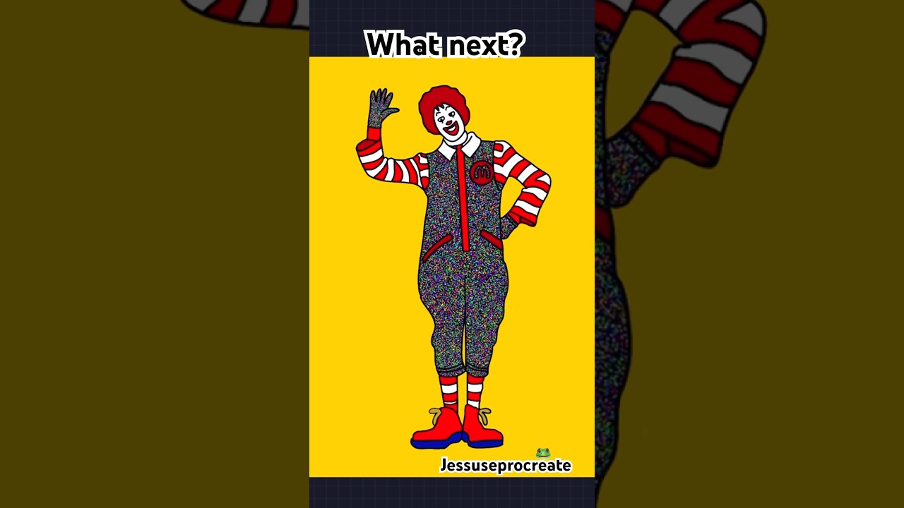 Ronald McDonald 💛❤️~pick a color|Procreate #satisfying #sub #requestedvideo #art #shorts #ronald ￼