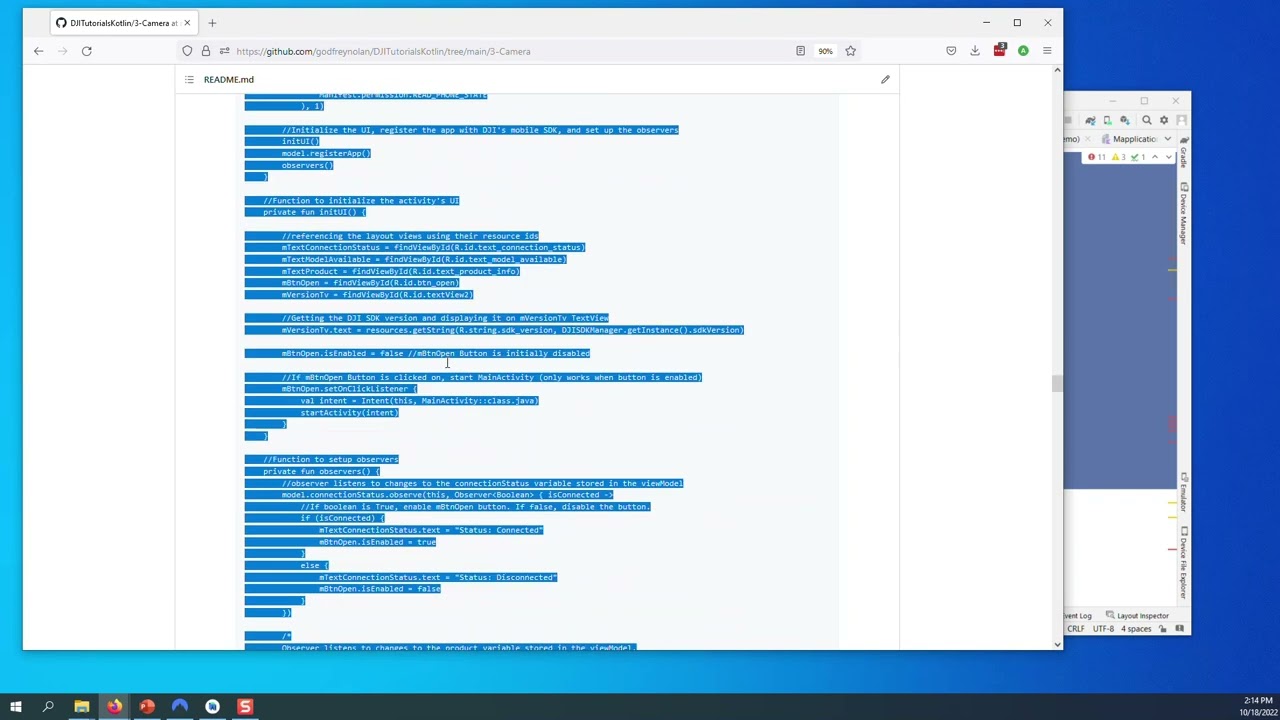 DJI SDK Camera Tutorial Walkthrough