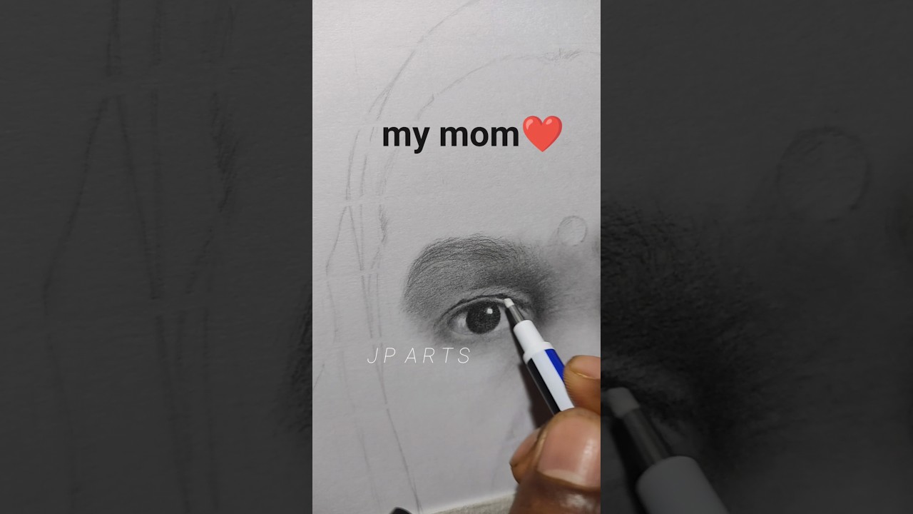 my mom's portrait drawing🥰/ mother drawing| part-1 #art #drawing #shorts