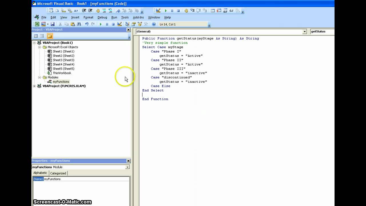 How to create an user defined function in Excel? (super quick)