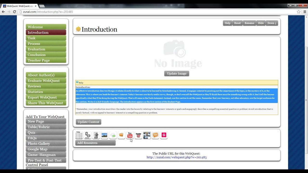 Brief Intro to WebQuests Using Zunal