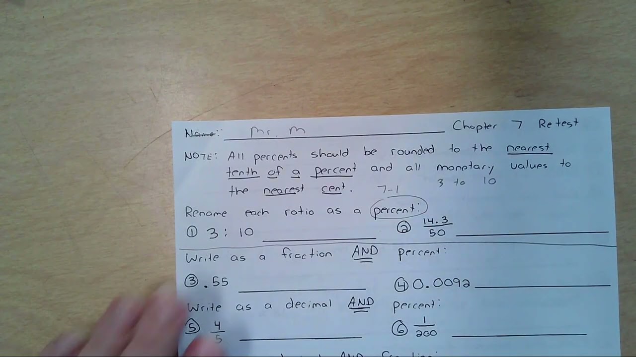 Grade 7: Chapter 7 Practice Test