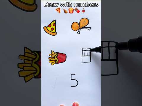 TRY THIS DRAWING TRICK TO DRAW FOOD USING NUMBERS. So easy drawing for beginners step by step