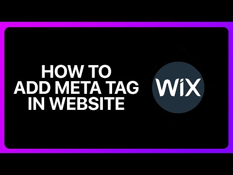 How To Add Meta Tag In Wix Website Tutorial