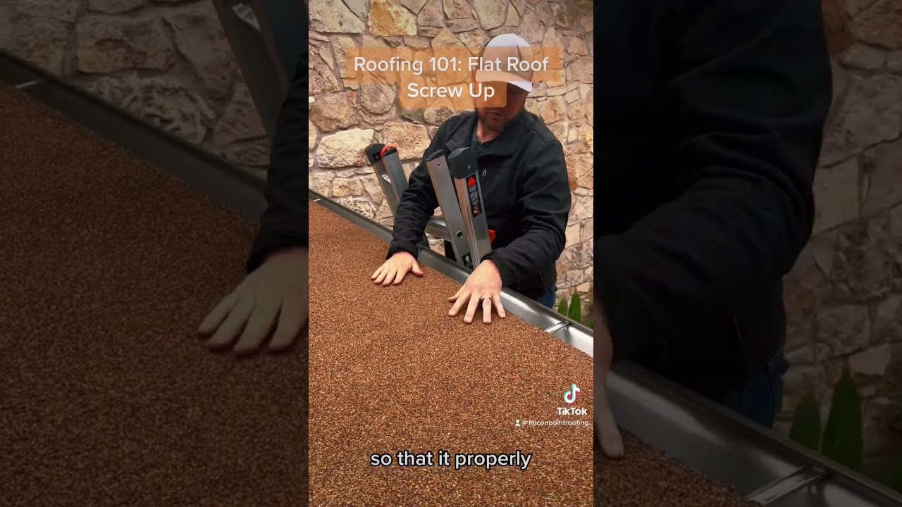 Roofing 101: Flat Roof Screw Up #roofing #roofer #roofingfail #constructionfail #diy #fix #shorts