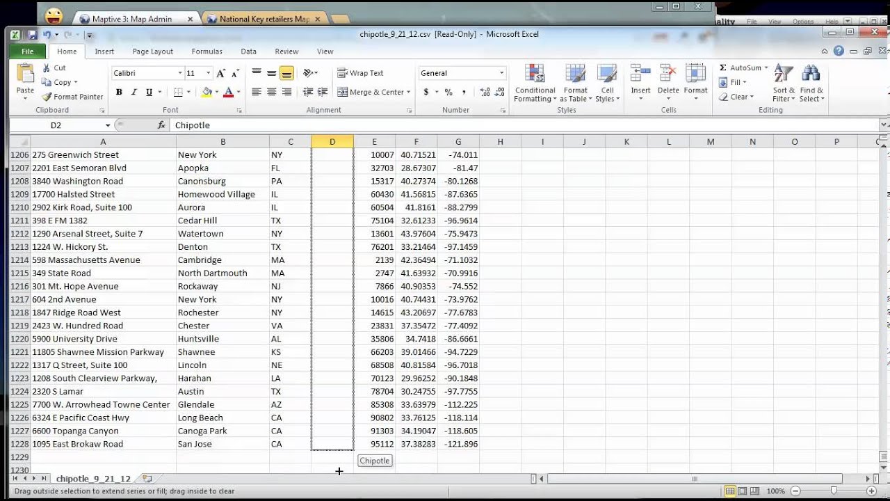Maptive adding data to a map
