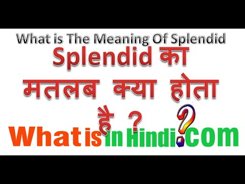 What is the meaning of Splendid in Hindi | Splendid का मतलब क्या होता है | Splendid ka matlab
