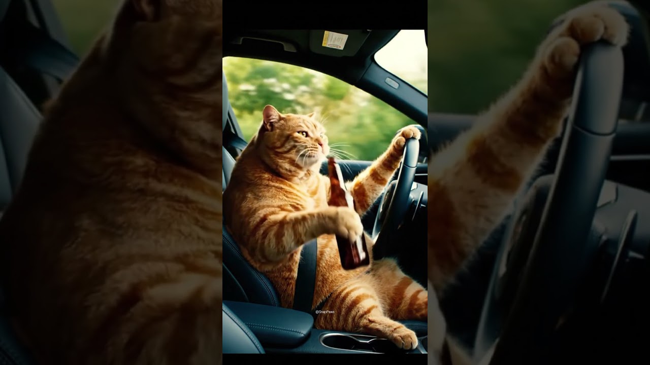 Bro… you probably shouldn’t be driving like that 😅#cat #funny #cutecat