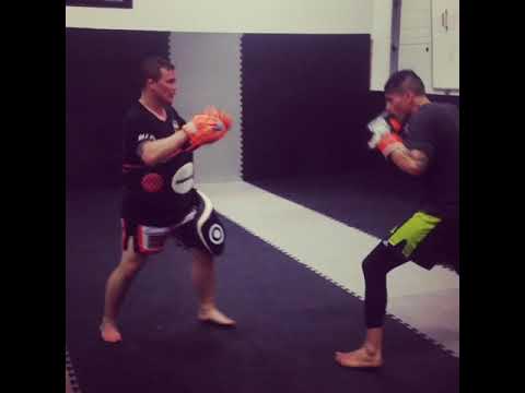 Stuart "The Insane" Fontaine at MMAC with Bang Muay Thai Black Belt Kurt Southern