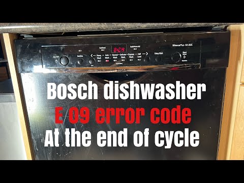 Bosch dishwasher e09 error code with details