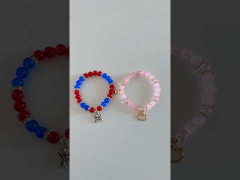 Spiderman x Hello Kitty 🩷🕷️. #beadedbracelet #beads #bracelet #spiderman #hellokitty