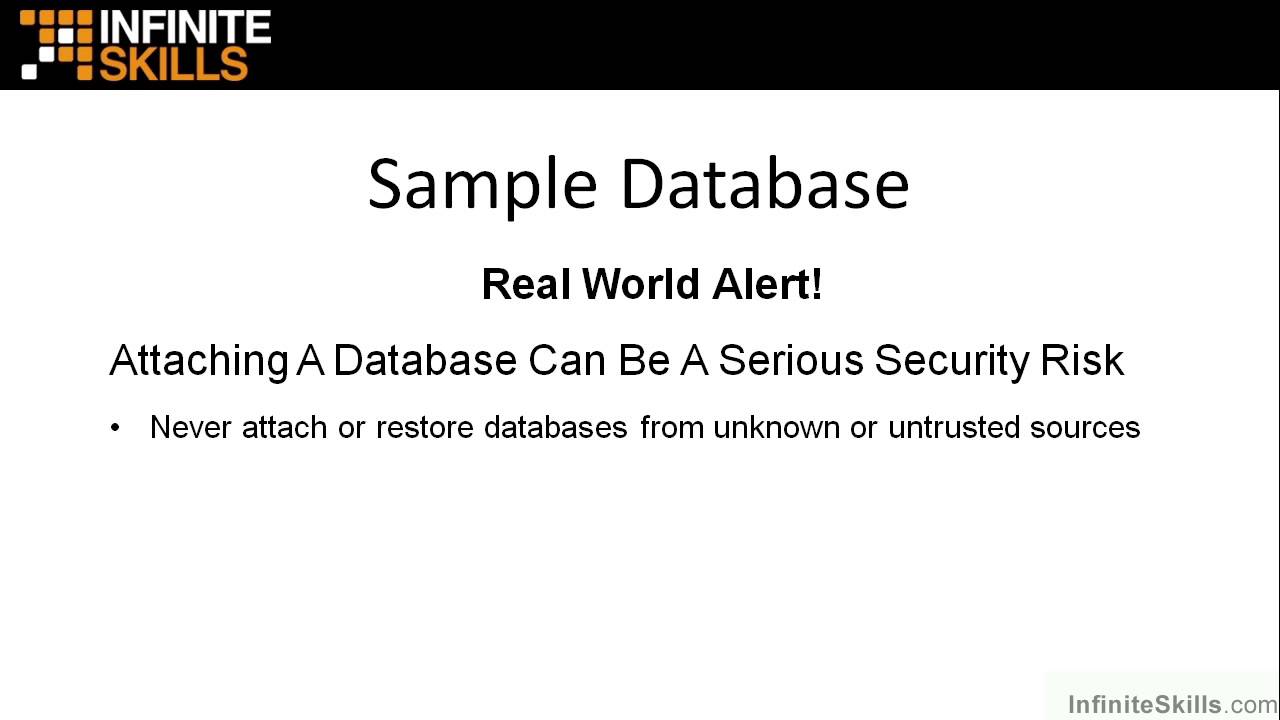 Microsoft SQL Server Exam 70-461 Tutorial | SQL Server Sample Database