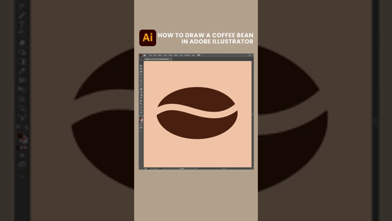 How to draw a coffee bean in Adobe Illustrator | Cách vẽ 1 hạt cafe trong Adobe Illustrator