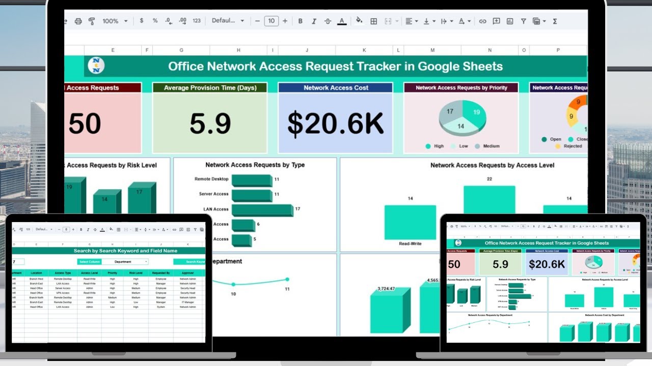 Office Network Access Request Tracker in Google Sheets