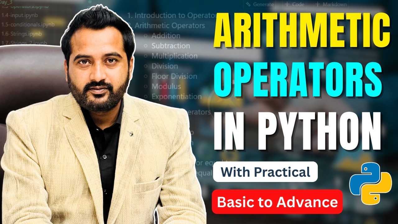 Arithmetic Operators in Python Explained | Python Tutorial for Beginners | Python Programming