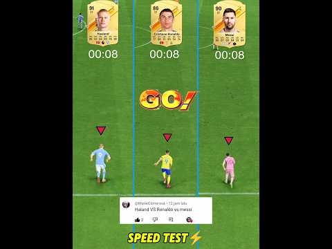 Haaland Vs Ronaldo Vs Messi - Speed Testβ‘ | #shorts #eafc24 #messi #ronaldo #cr7 #haaland