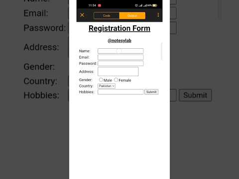 simple html registration form | how to create html registration form